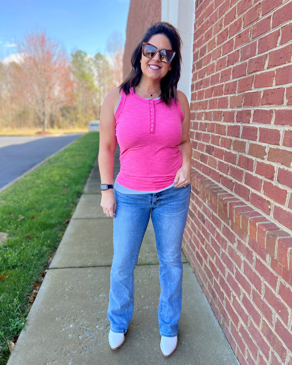 Sawyer Ribbed Tank in Fuchsia FINAL SALE, Madi Savvy Boutique, Women's ...